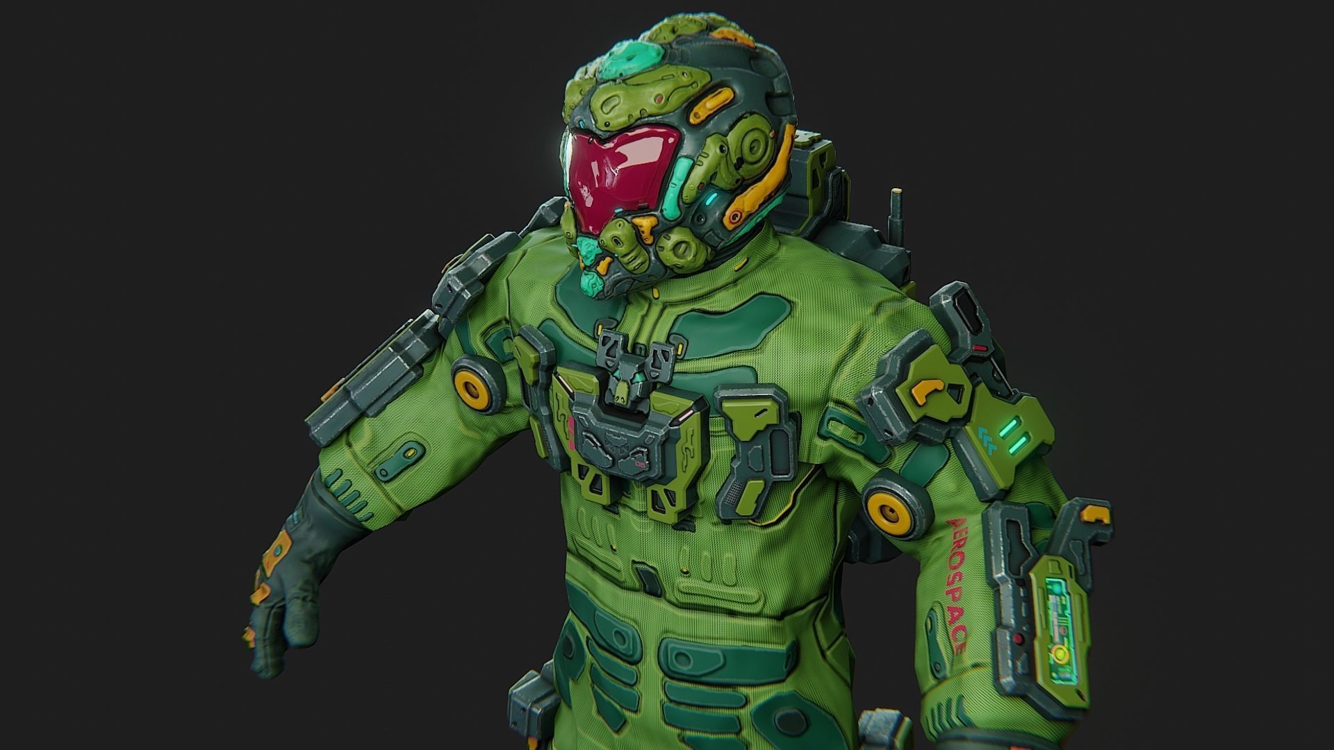 3D model Sci fi space suit character VR / AR / low-poly rigged | CGTrader