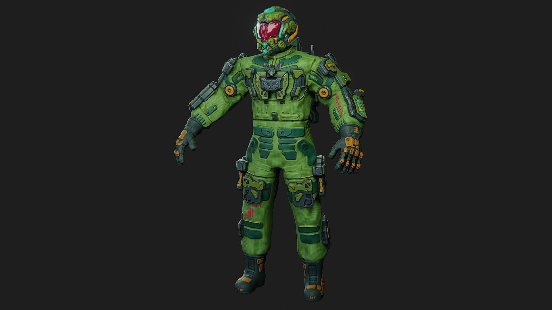 3D model Sci fi space suit character VR / AR / low-poly rigged | CGTrader