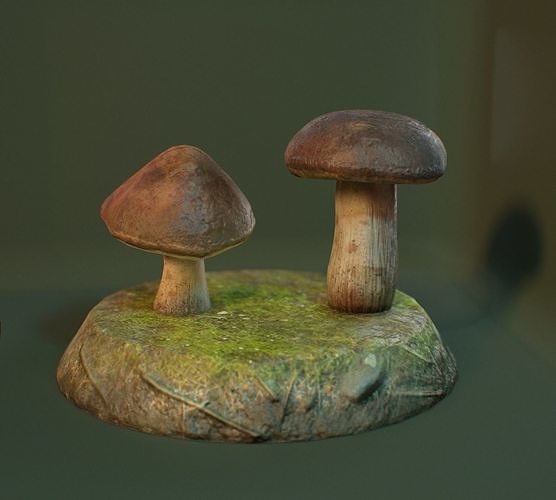 3D model mushroom two mushrooms VR / AR / low-poly | CGTrader