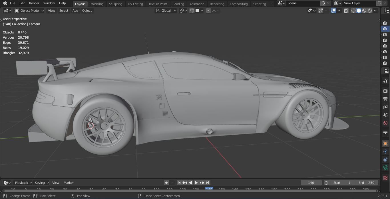 3D model Realistic Low Poly Aston Martin DB9 GT1 3D model VR / AR / low ...