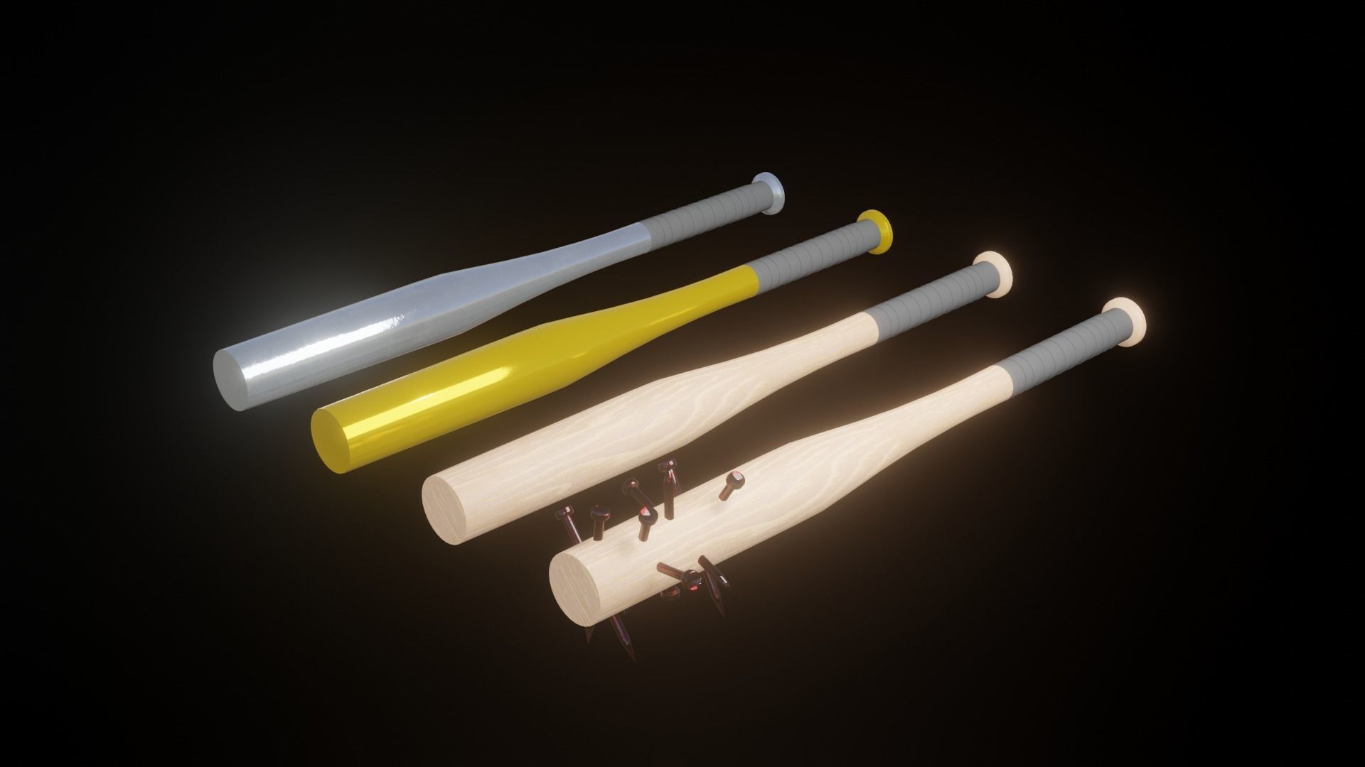 Baseball Bats free VR / AR / low-poly 3D model | CGTrader