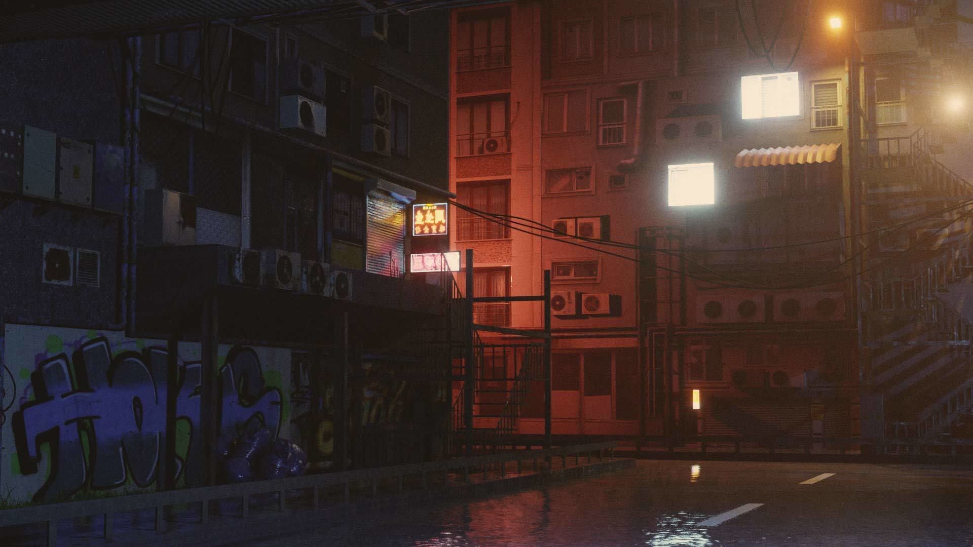 Cyberpunk City Bridge Scene 3D model | CGTrader