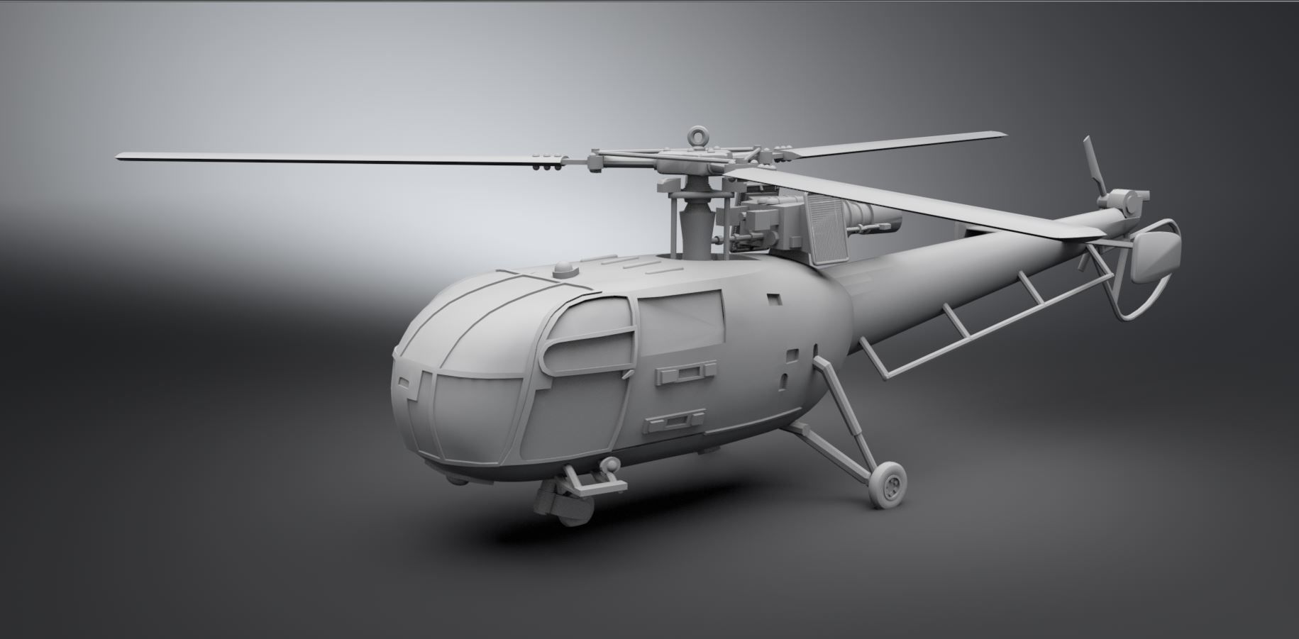 Aerospatiale Alouette III Scale Model 3D model 3D printable | CGTrader