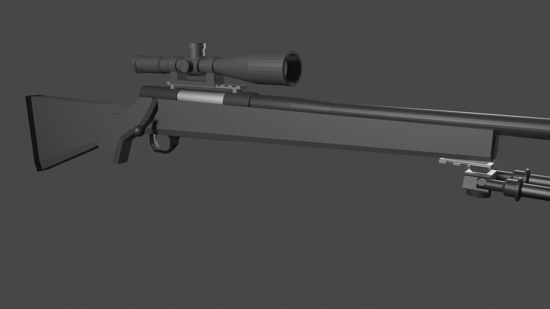Low Poly R700 Sniper Rifle free 3D model | CGTrader
