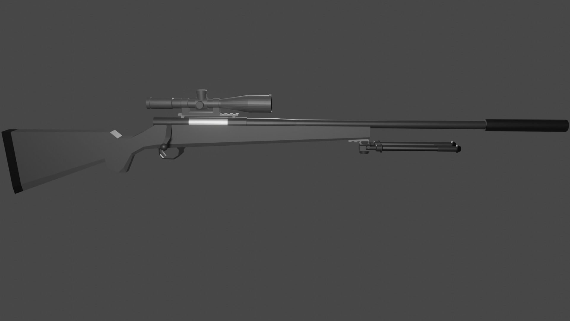 Low Poly R700 Sniper Rifle free 3D model | CGTrader