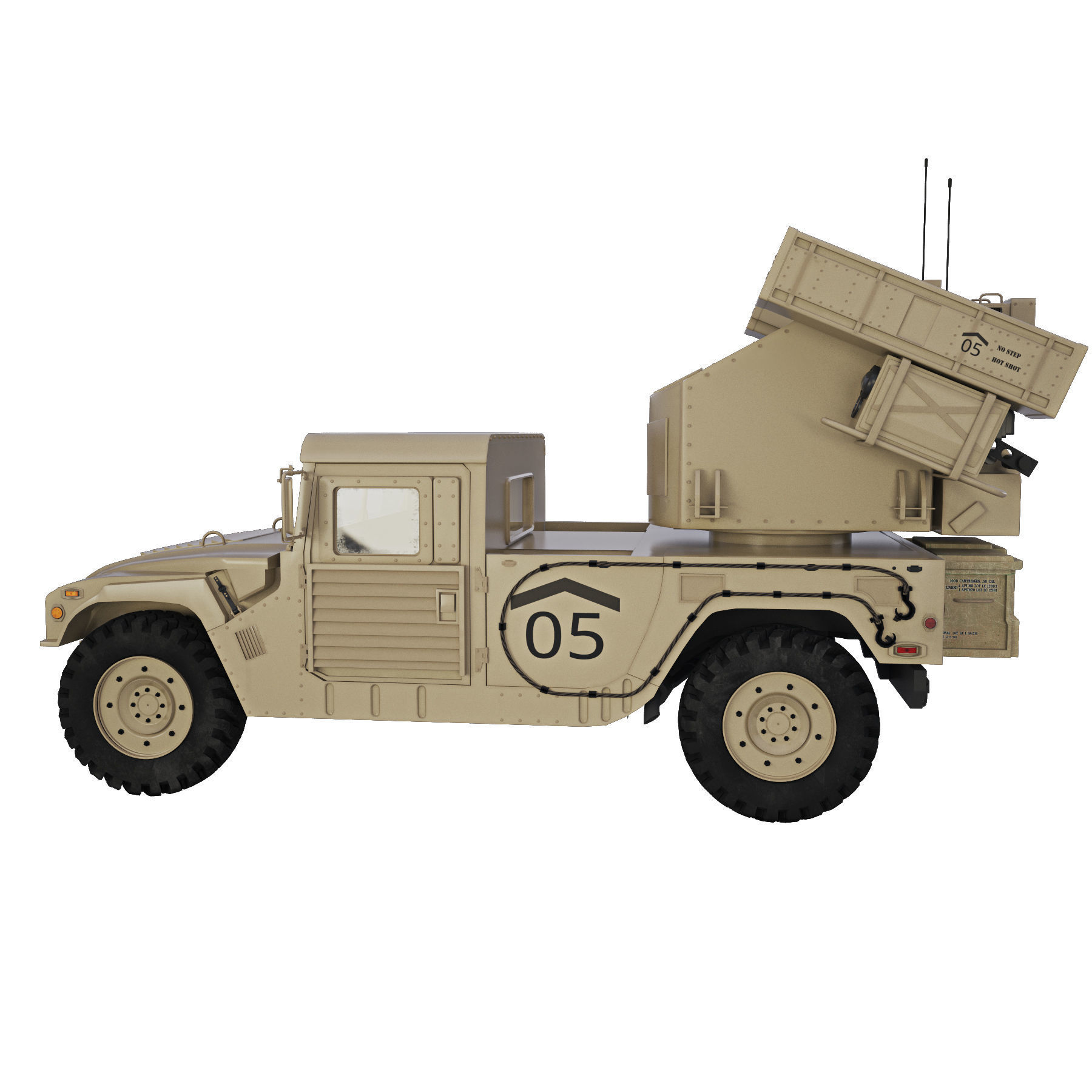 Humvee Military M1097 Avenger 3D model | CGTrader