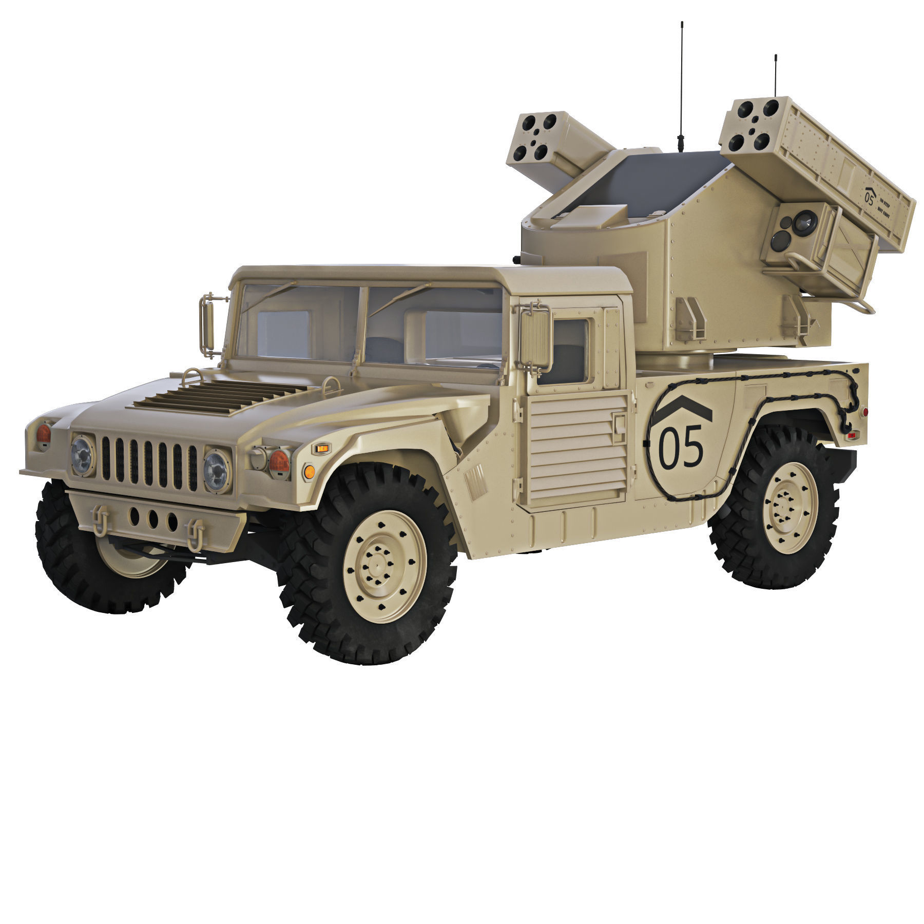 Humvee Military M1097 Avenger 3D model | CGTrader