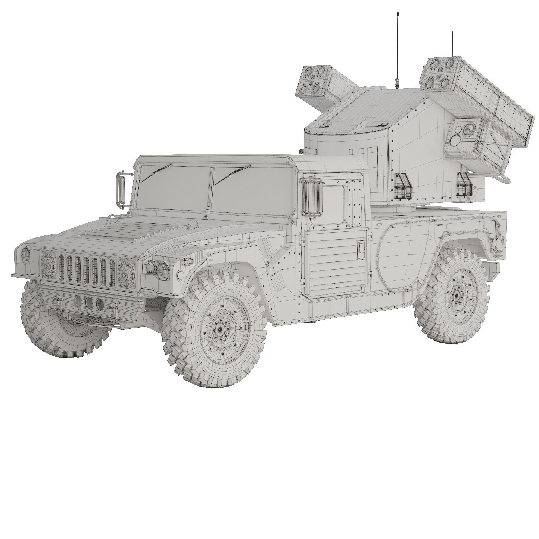 Humvee Military M1097 Avenger 3D model | CGTrader