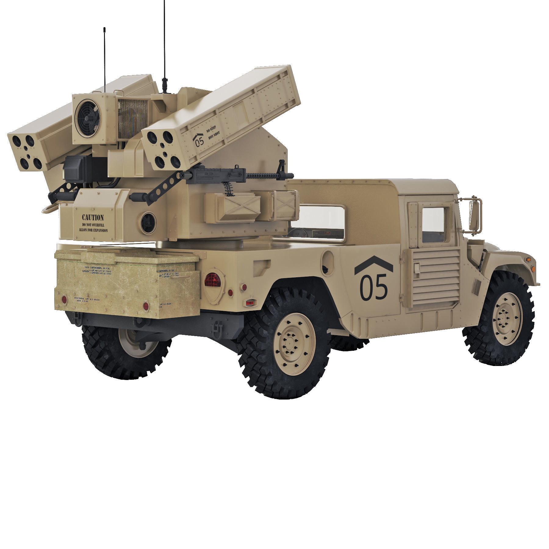 Humvee Military M1097 Avenger 3D model | CGTrader