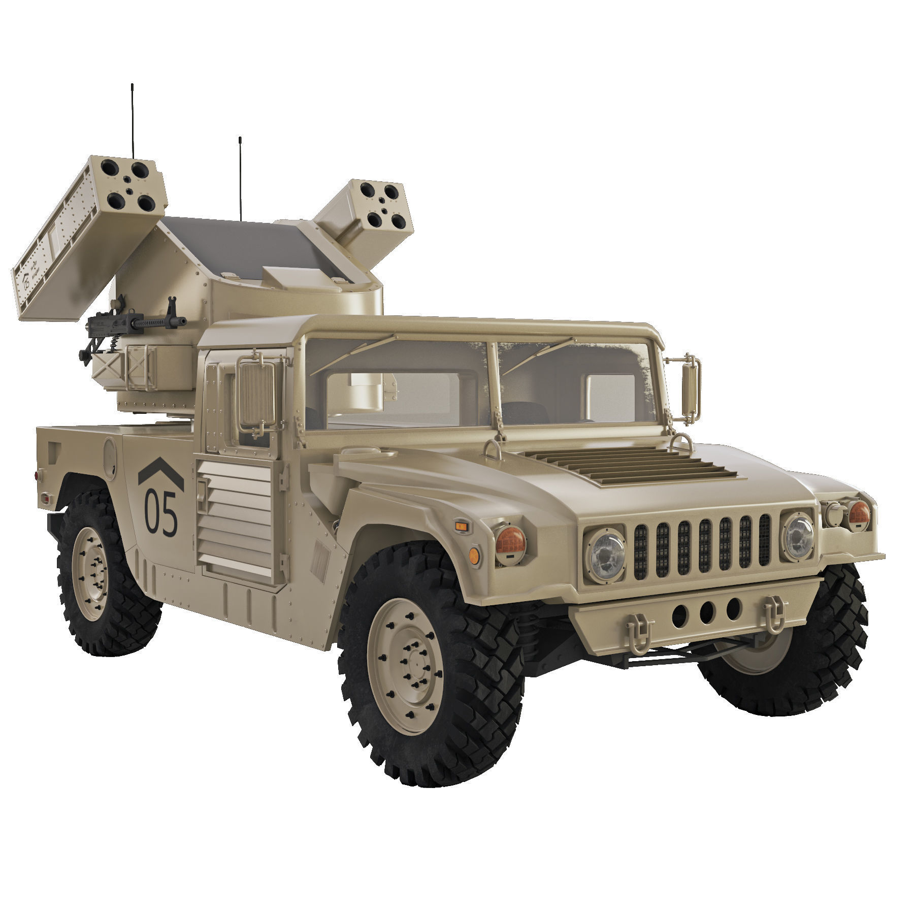 Humvee Military M1097 Avenger 3D model | CGTrader
