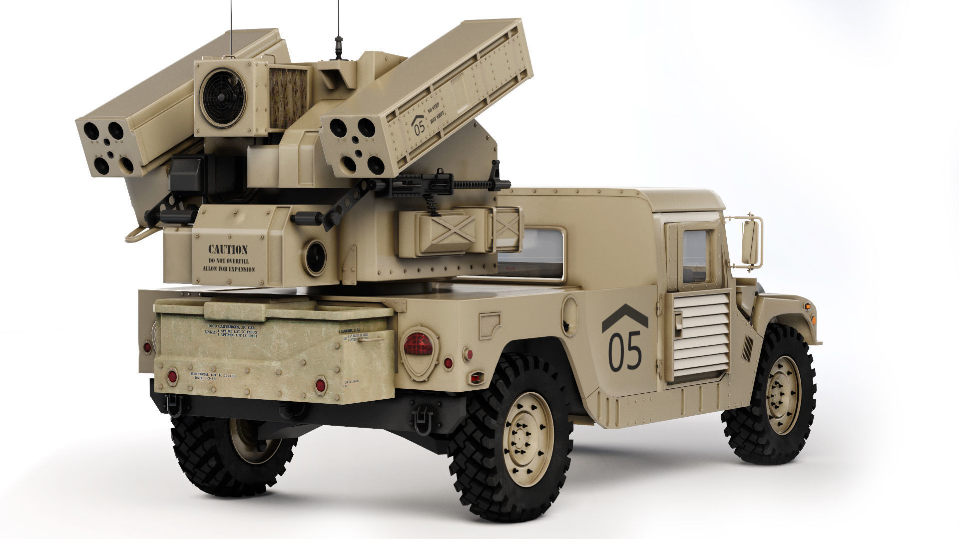 Humvee Military M1097 Avenger 3D model | CGTrader