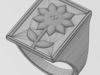 Sunflower relief signet ring US size 6 7 8 3D model 3D printable | CGTrader