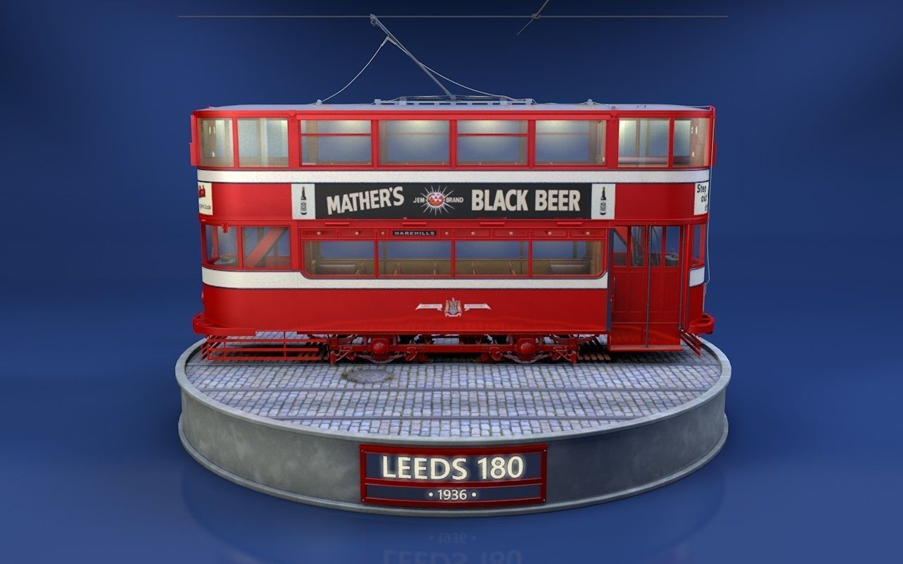 Leeds 180 double-decker tram 3D model | CGTrader
