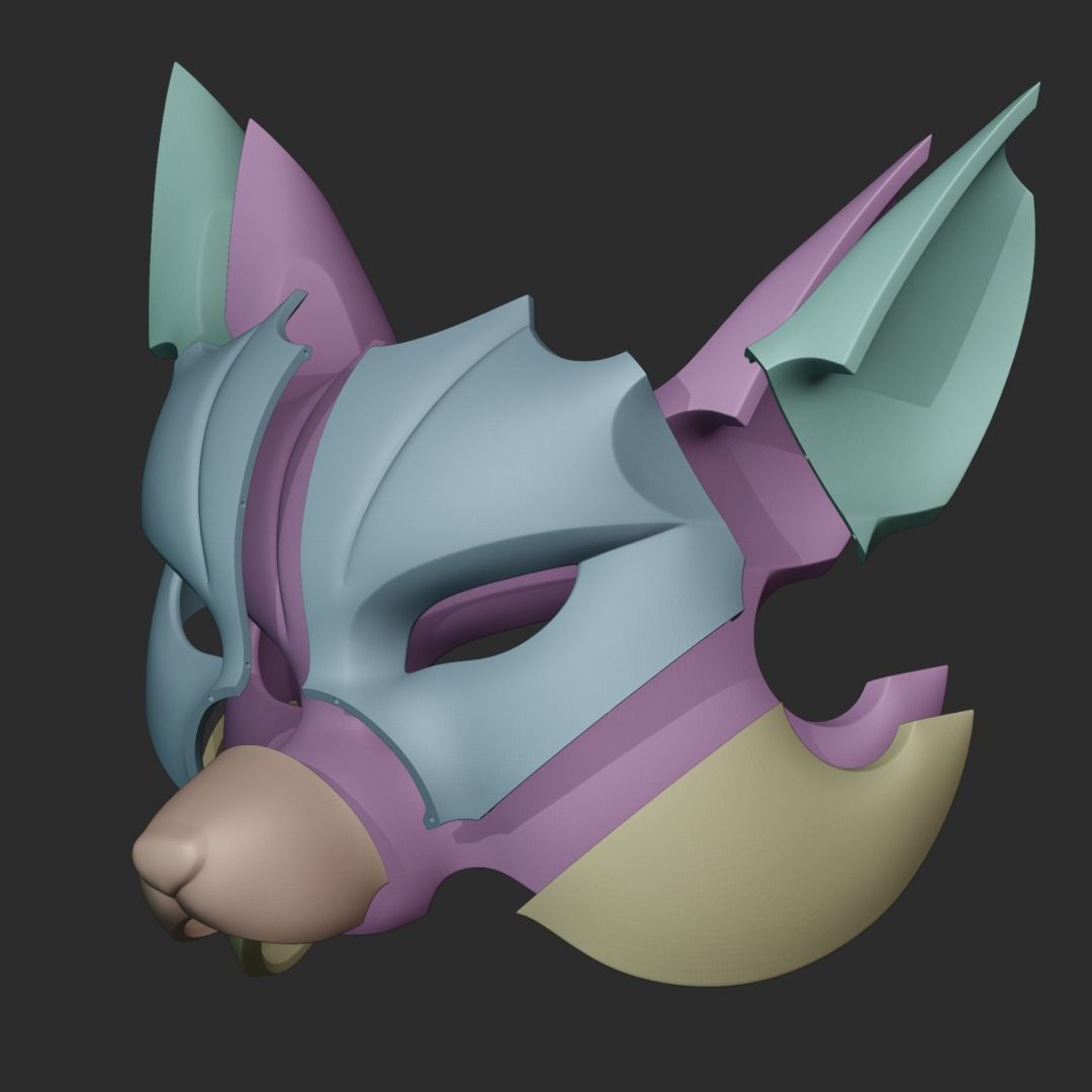 Cyber Fox Mask free 3D model 3D printable | CGTrader