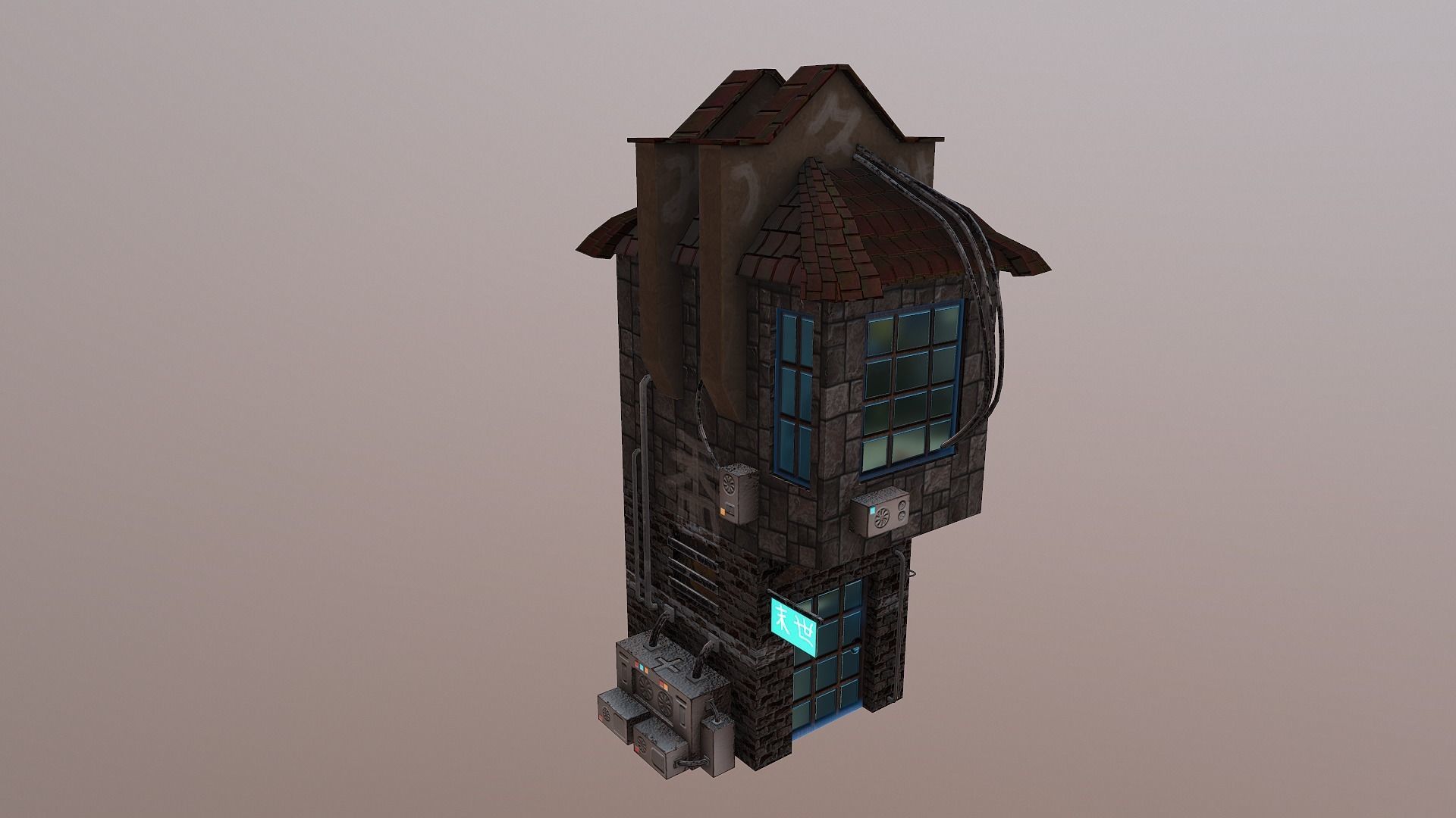 3D model Cyberpunk Building 5 VR / AR / low-poly | CGTrader