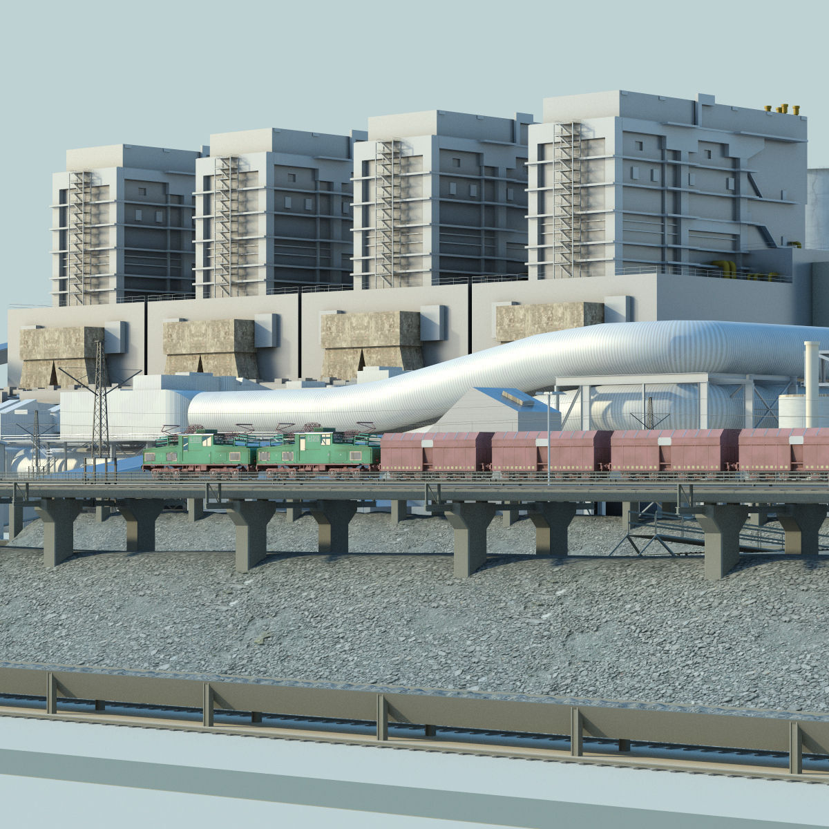 Power plant 3D model | CGTrader