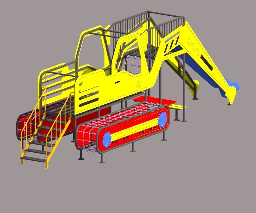 Outdoor excavator kids playground 3D model | CGTrader