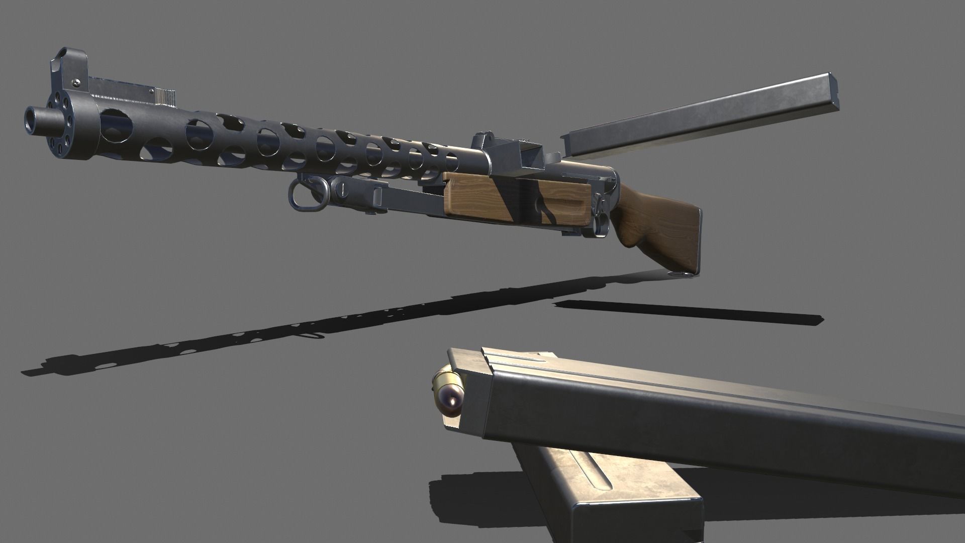 ZK-383 Submachine gun free VR / AR / low-poly 3D model | CGTrader