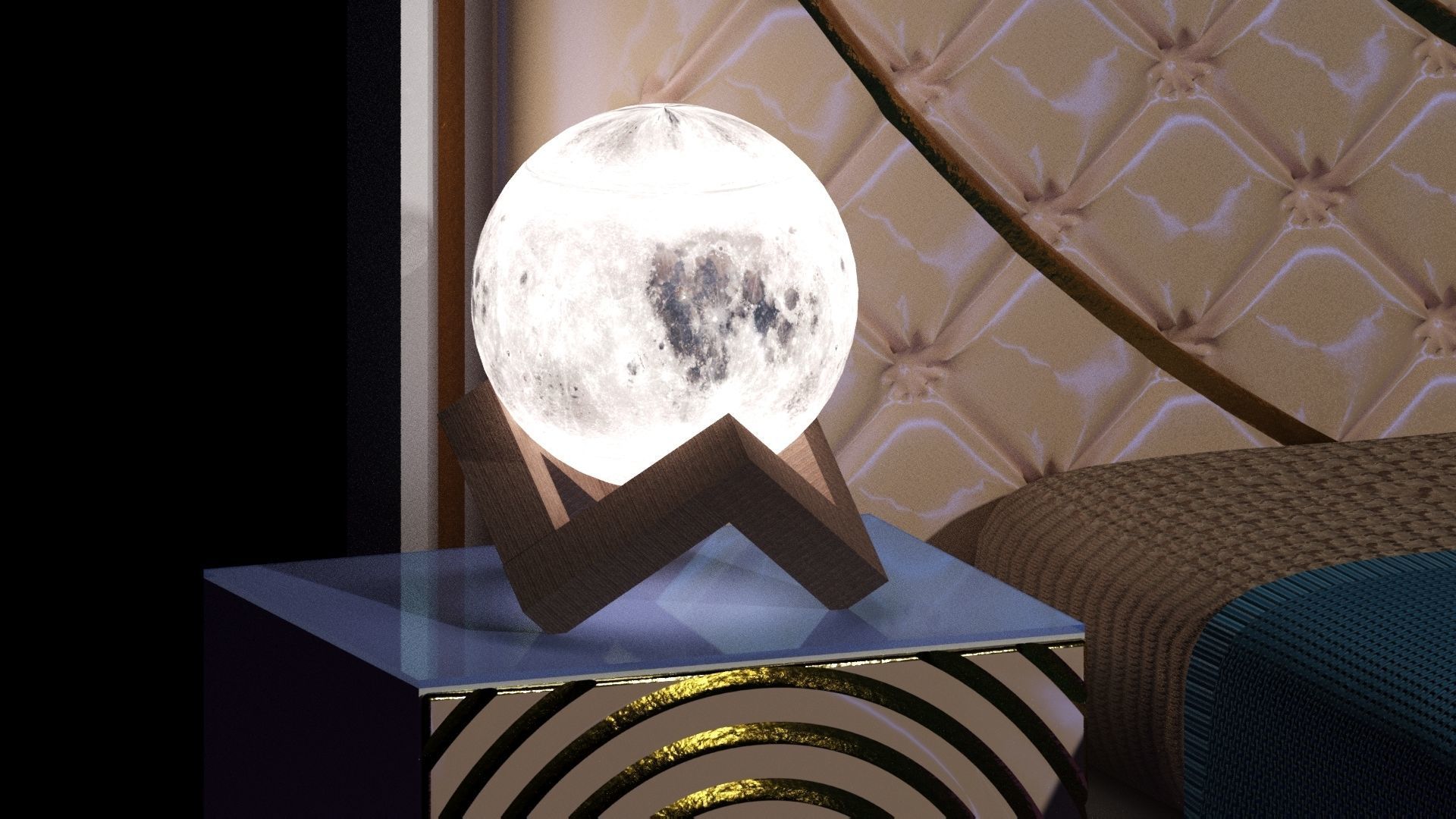moon table light free 3D model | CGTrader