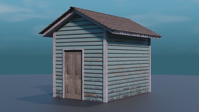3D model Classic american style wooden storage shed VR / AR / low-poly ...