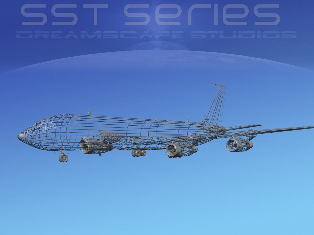 Boeing 707-320 SS Flying Tigers 3D model rigged | CGTrader