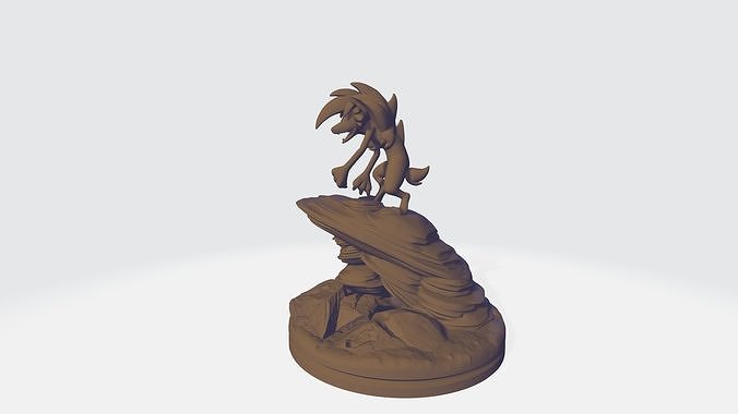 Lycanroc Midnight Form - Diorama - STL 3D model | CGTrader