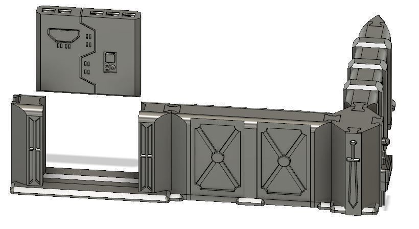 Modular Sci Fi Walls 3D model 3D printable | CGTrader