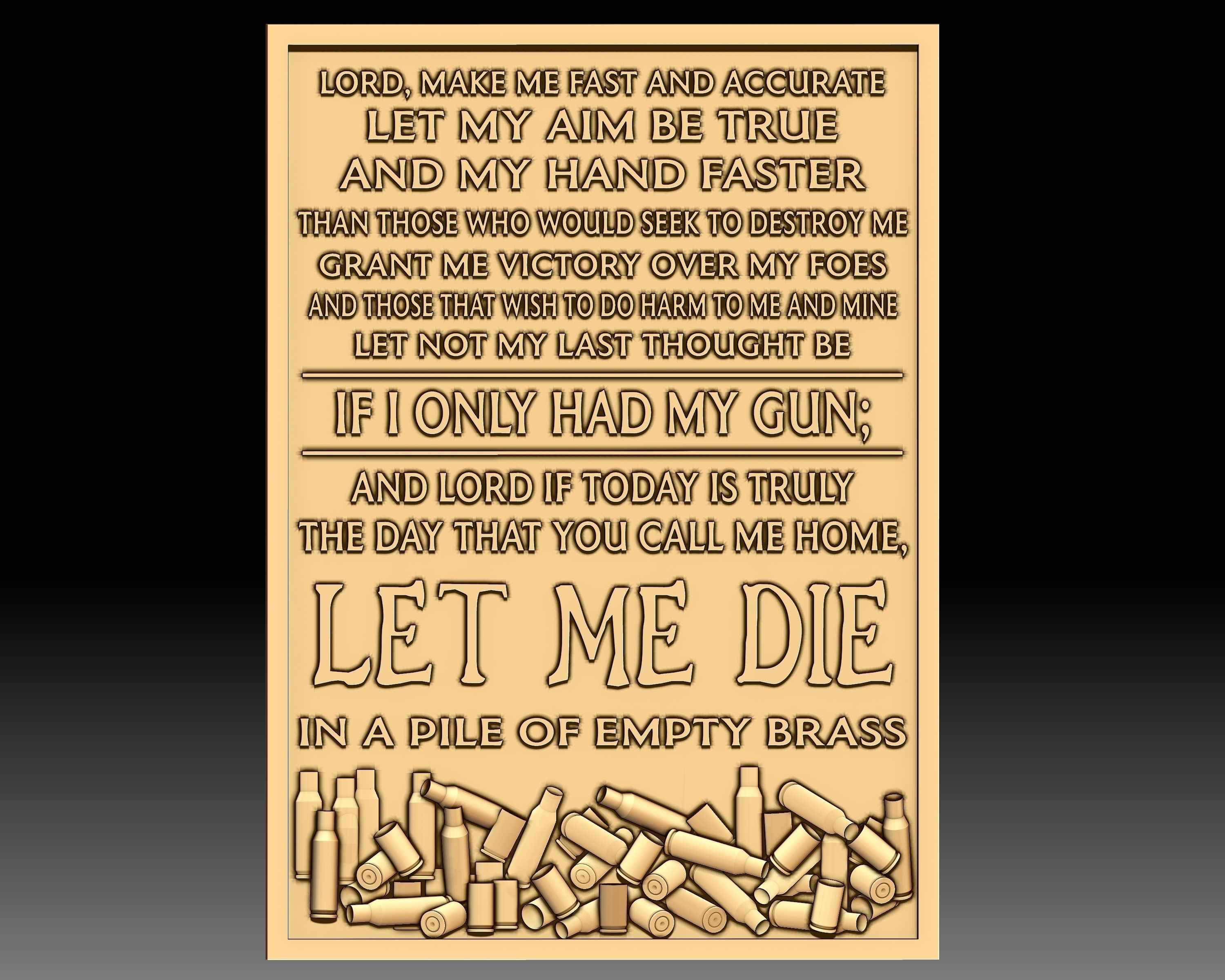 Shooters prayer for CNC router or printer 3D model 3D printable | CGTrader