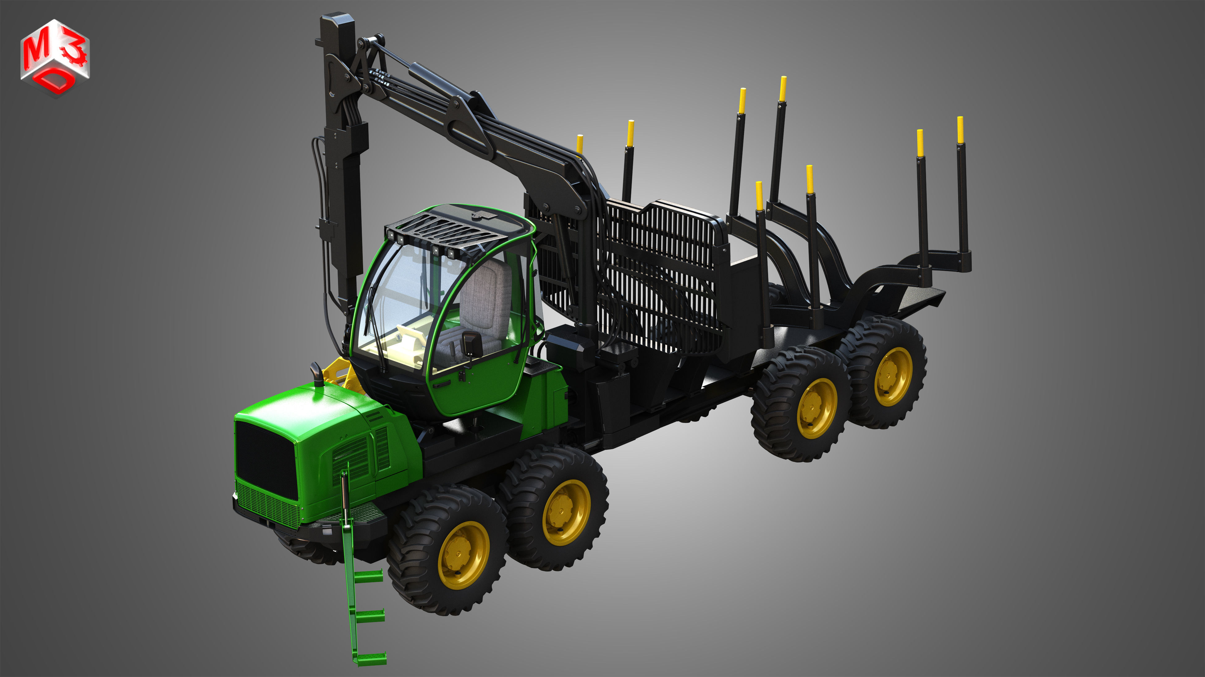 JD - 1210E Bruder Forwarder - Forest Machine 3D model | CGTrader