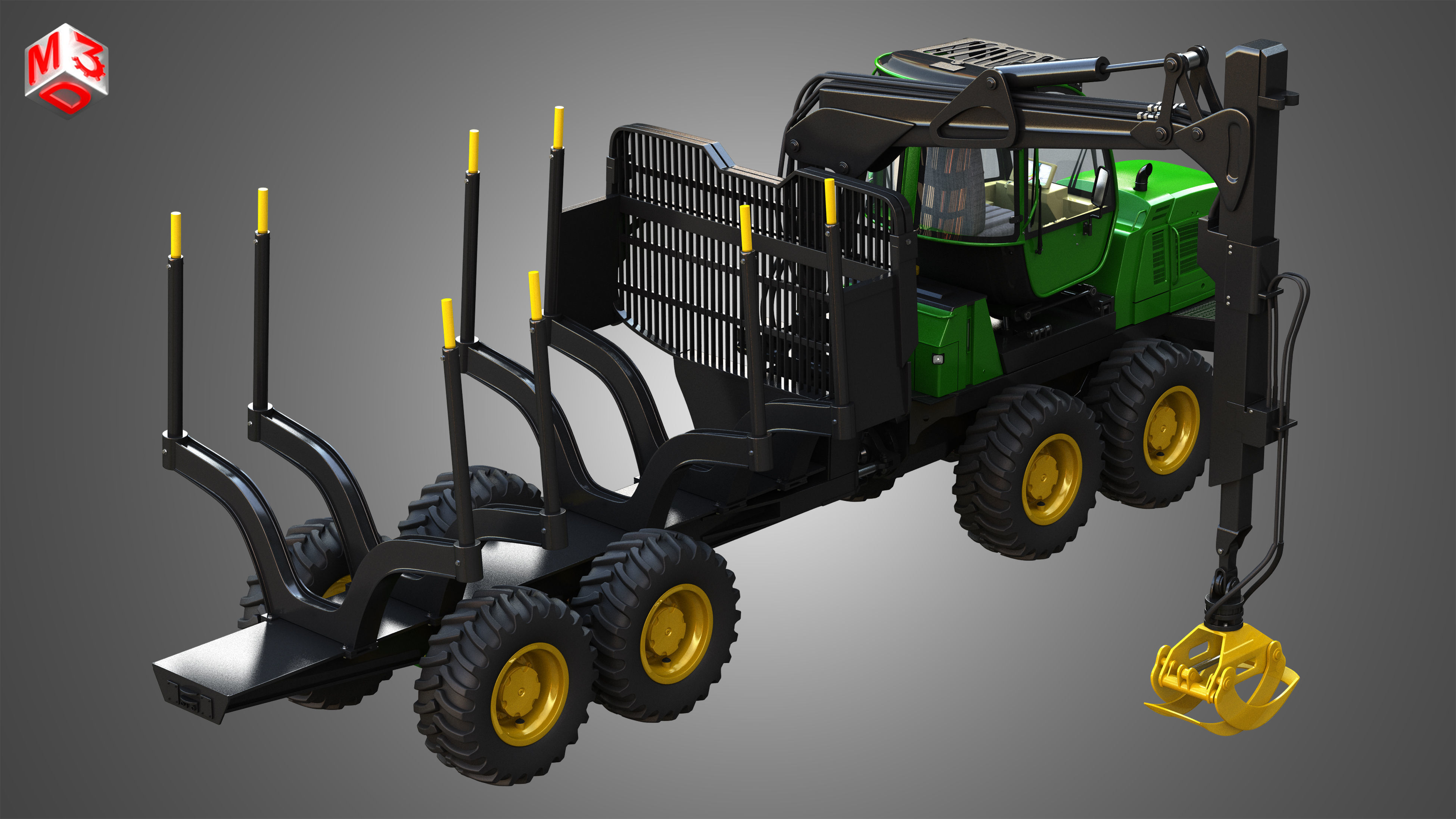 JD - 1210E Bruder Forwarder - Forest Machine 3D model | CGTrader