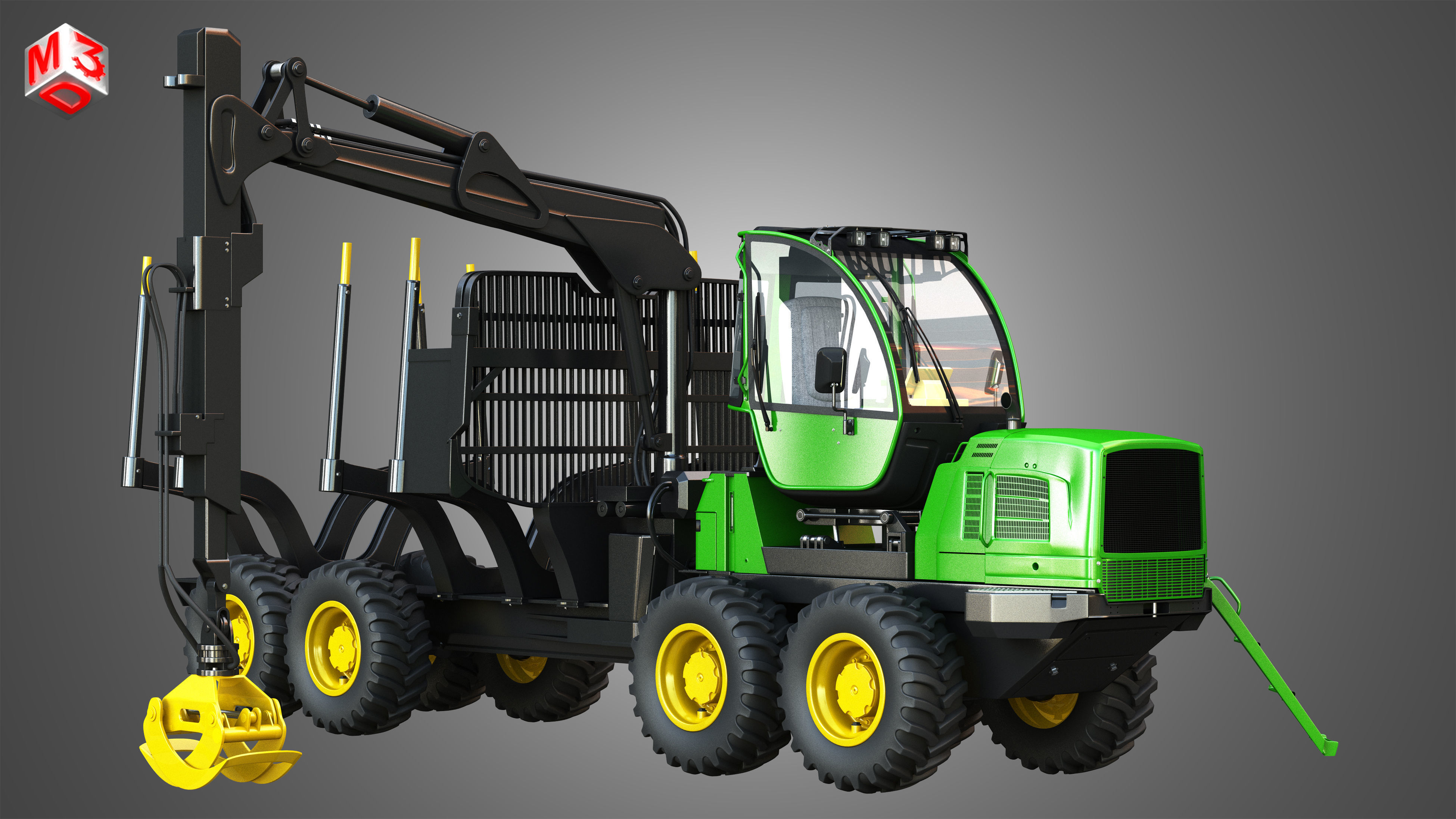 JD - 1210E Bruder Forwarder - Forest Machine 3D model | CGTrader