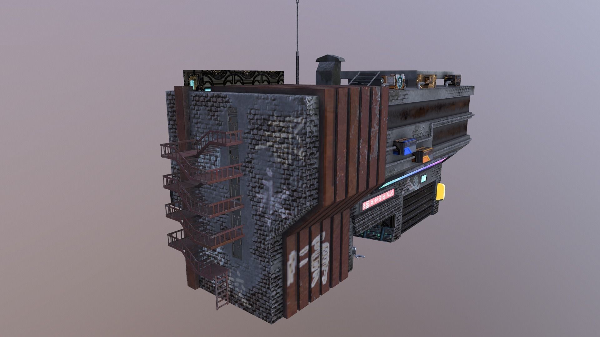 3D model Cyberpunk Building 12 VR / AR / low-poly | CGTrader