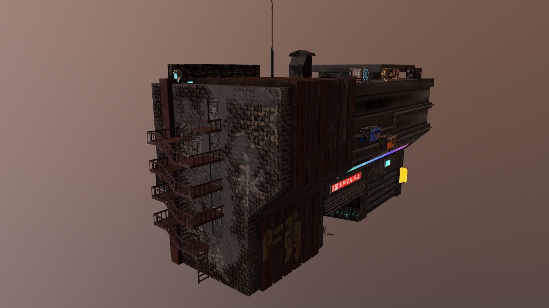 3D model Cyberpunk Building 12 VR / AR / low-poly | CGTrader