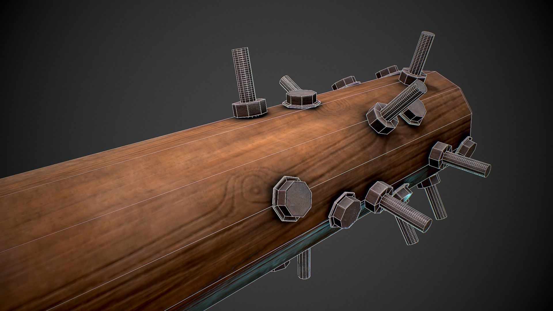 3D model Spiked Baseball Bat Weapon VR / AR / low-poly | CGTrader