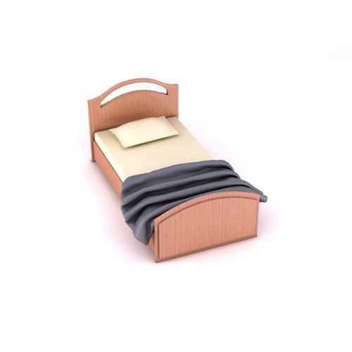 Wooden Single Bed 3D Model - CGTrader.com