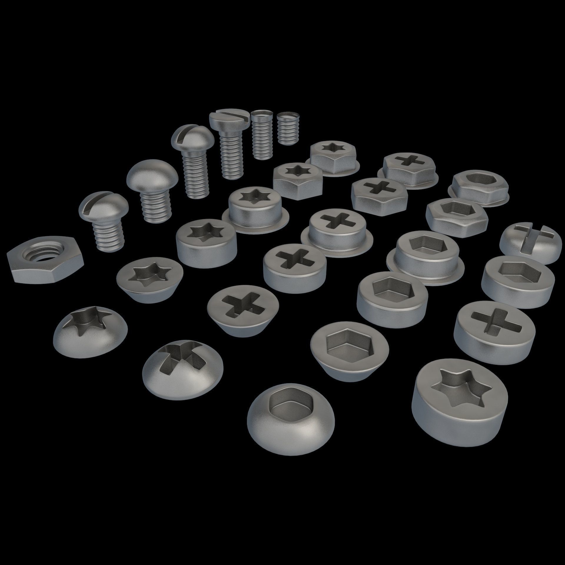 Screw Head Collection 3D model | CGTrader