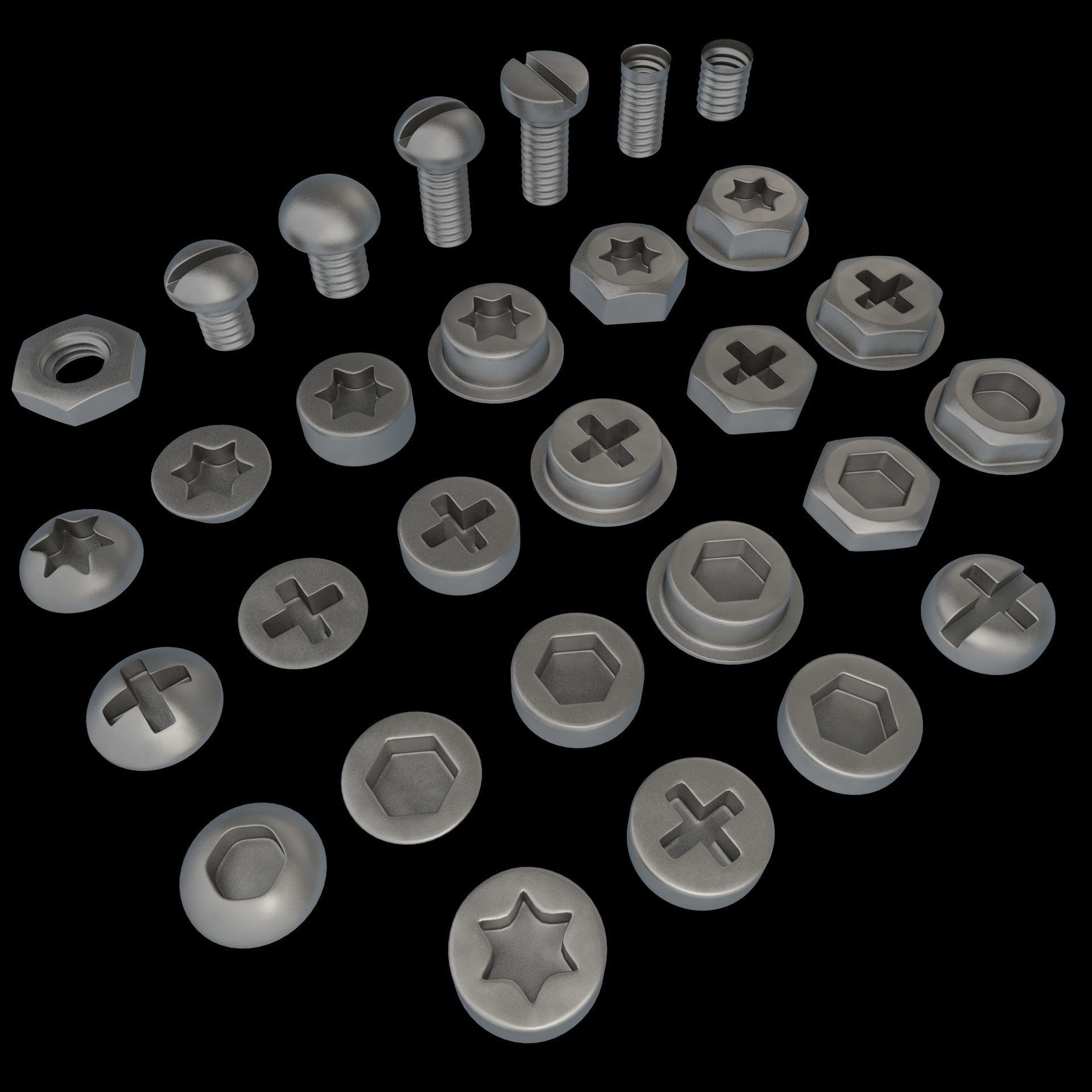 Screw Head Collection 3D model | CGTrader
