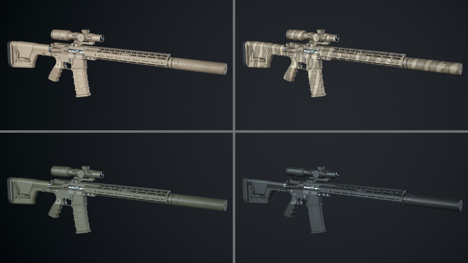 3D Model Collection M4A1 Custom Modular Bundle 01 VR / AR / low-poly ...