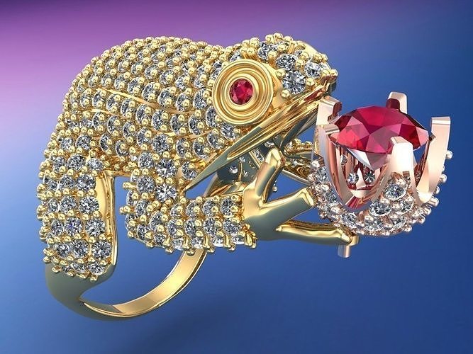 Toad Ring 3D model 3D printable | CGTrader