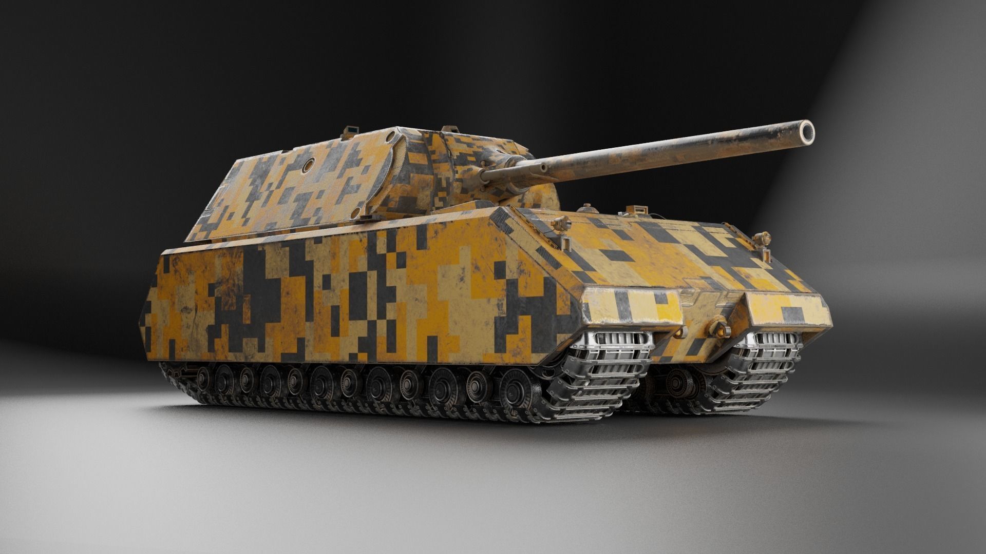 3D model Low Poly Maus Panzer Tank - 3 Skins - Shell VR / AR / low-poly ...