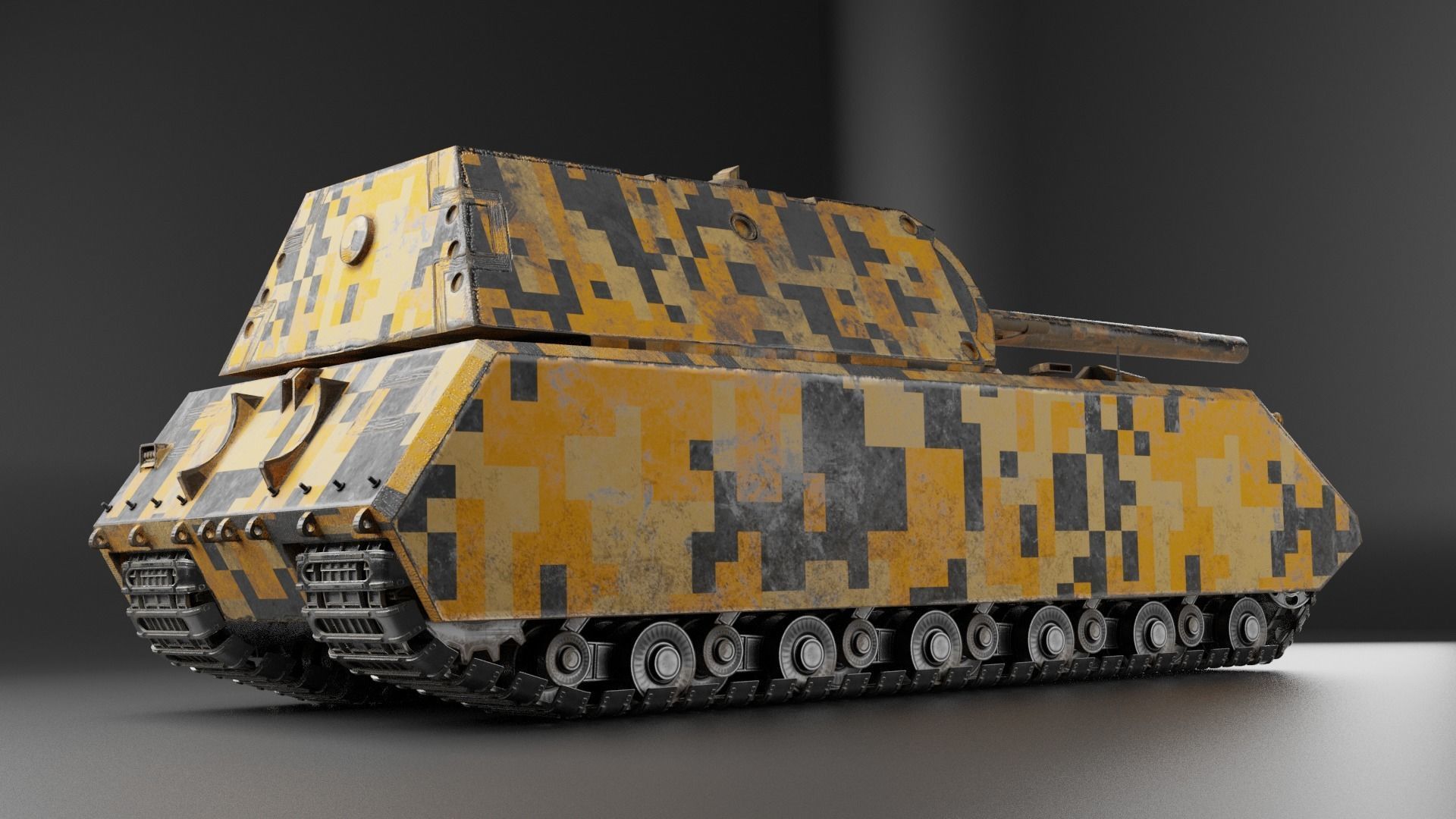 3D model Low Poly Maus Panzer Tank - 3 Skins - Shell VR / AR / low-poly ...