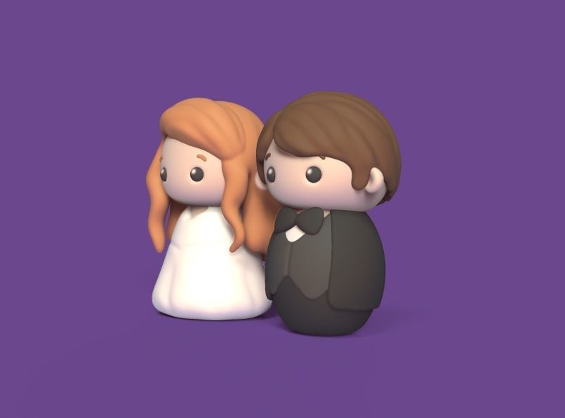 Wedding Cake Topper 3D model 3D printable | CGTrader