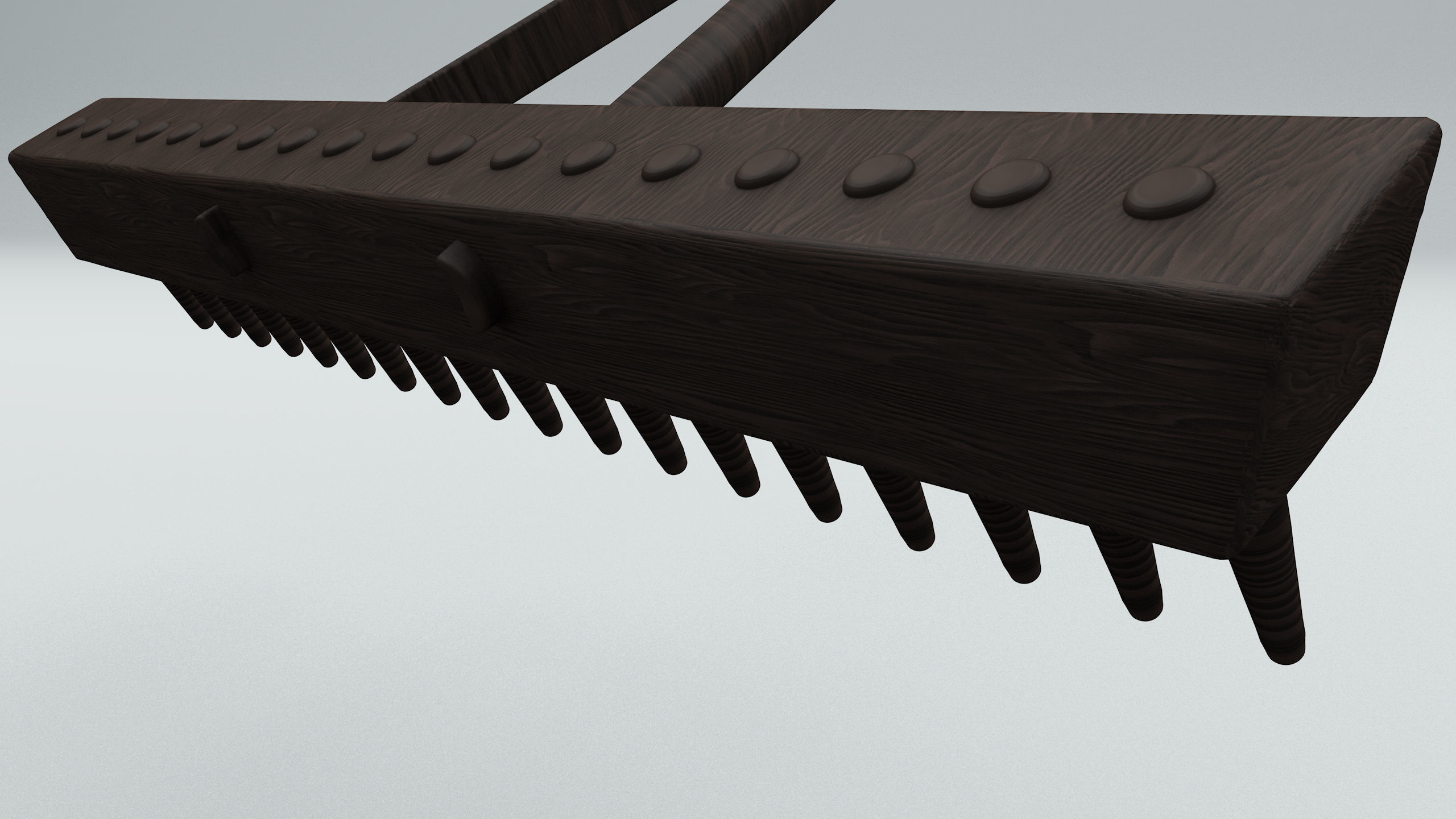 3D model wooden medieval rake VR / AR / low-poly | CGTrader