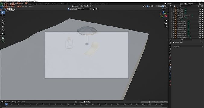 Beach table with object free 3D model | CGTrader
