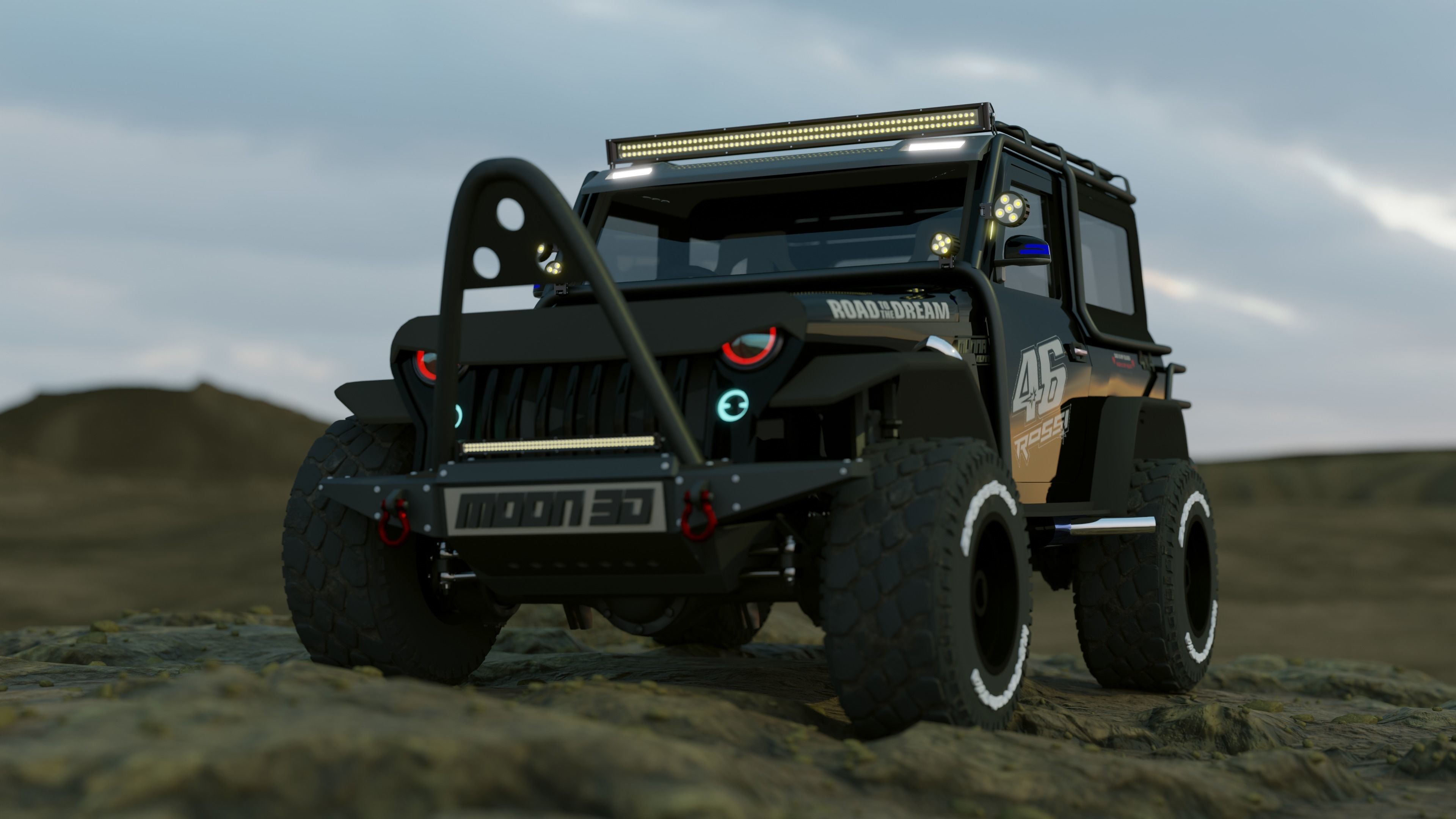 3D model Mahindra THAR 2015 modified VR / AR / low-poly | CGTrader