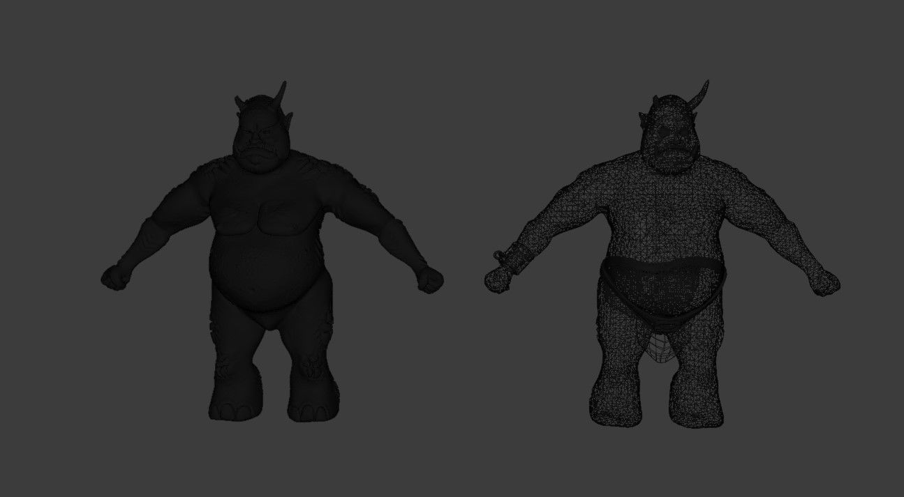 3D model Ghoul creepy with horn Ready for game VR / AR / low-poly ...