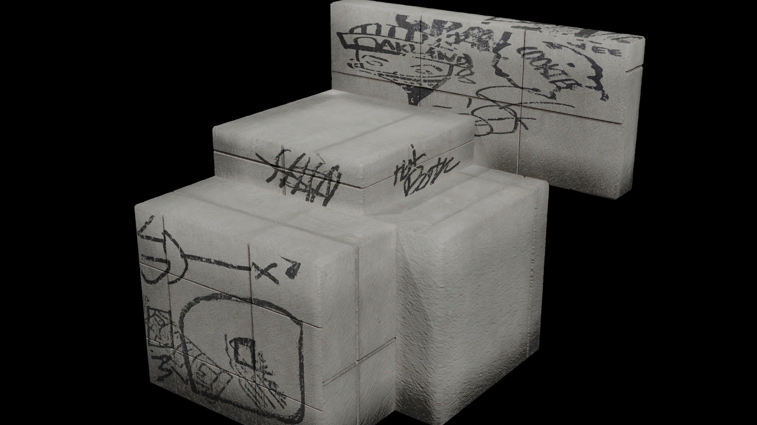 Graffiti on wooden bench decals free Texture | CGTrader