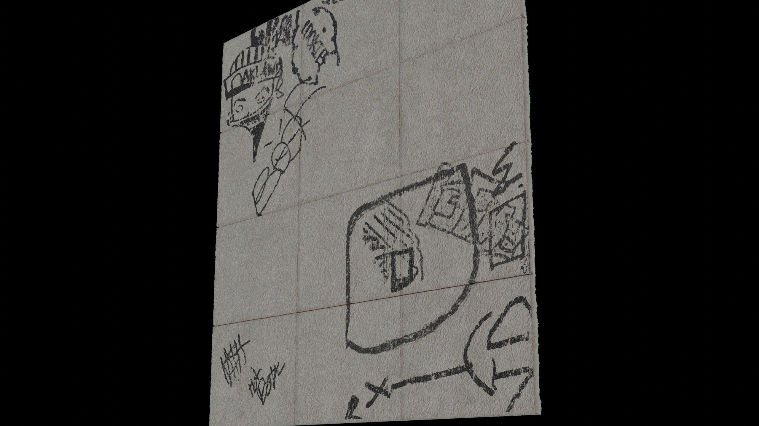 Graffiti on wooden bench decals free Texture | CGTrader