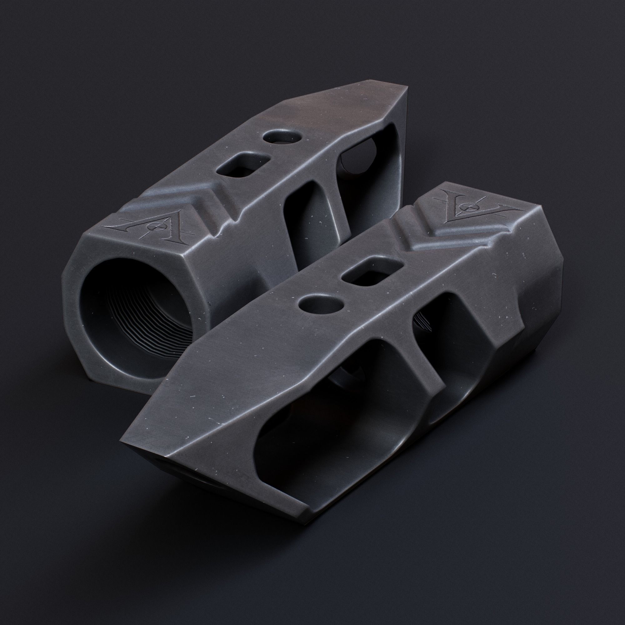 3D model Muzzle Brake Pack Vol 1 VR / AR / low-poly | CGTrader