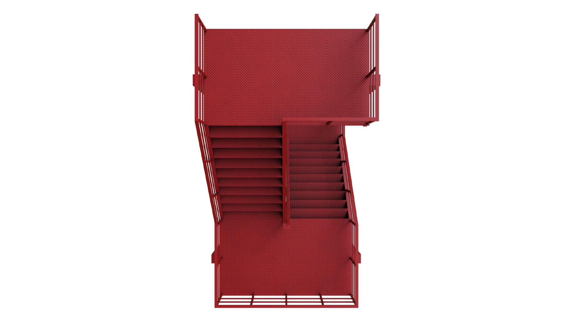 3D model Red Industrial Stair VR / AR / low-poly | CGTrader